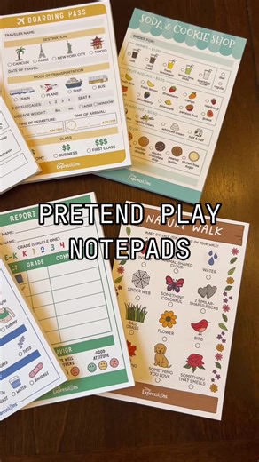 Cute Pretend Play Notepads for Kids' Imaginative Play