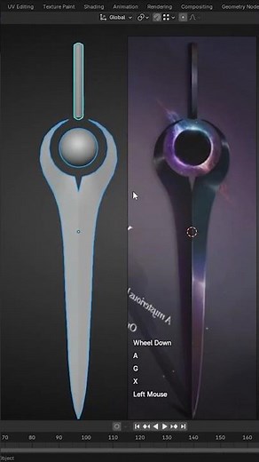 Creating Void Sword in Blender - Part 01 #blender3d #realtime #3dmodeling #3dtips #gameassets