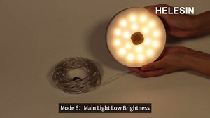 Outdoor Waterproof Portable Stowable String Light, 4 in 1 Retractable Camping String Lights with 8 Lighting Modes (42ft), Solar /USB Rechargeable Tent Lights for Hiking, Yard, RV (Multicolor String）