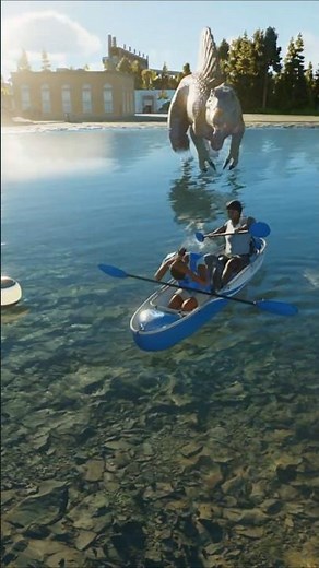 The Spinosaurus attacked the kayak! 😱🦖 Jurassic World Evolution 3 #shorts
