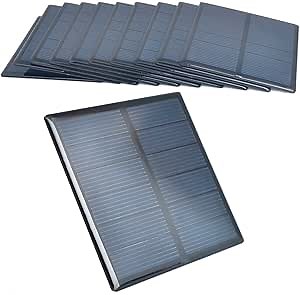 10pcs Epoxy Solar Panel 5.5V 190mA Mini Polycrystalline Solar Cell Panel 70mm x 70mm/2.76" x 2.76" for Solar Power Mini Solar Cells DIY Solar Light Phone Charger Flashlight