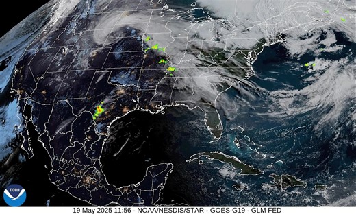 34K views · 262 reactions | NOAA's GOES East (GOES-19) satellite is tracking the weather this morning as the threat for significant severe weather looms over the nation's midsection. There is a Moderate Risk for severe thunderstorms across the southern and central Plains today, where storms could produce destructive winds, very large hail, and intense tornadoes. Latest: www.spc.noaa.gov | NOAA Satellite and Information Service | Facebook