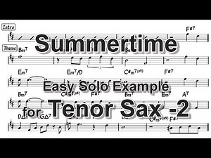 Summertime - Easy Solo Example for Tenor Sax -2