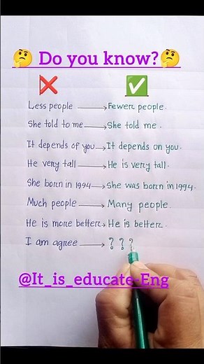 Common mistakes in English ❌ | Grammar mistakes ❌ | Incorrect sentences with corrections ❌✅ | 👨‍🏫✍️