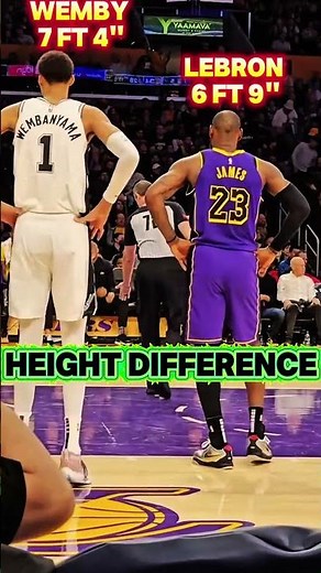 height defference #nba #nbahighlights #lebron #wembanyama