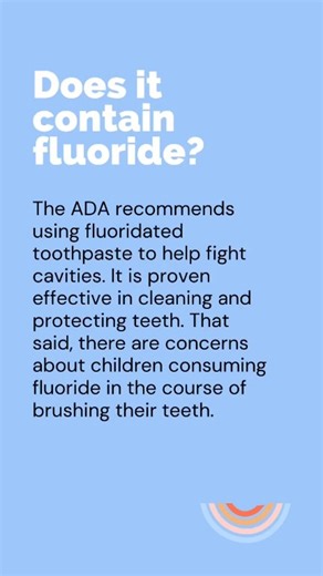 It can be overwhelming to decide which toothpaste to use for your little one- there are almost too many options to count! 😵 However, there are some general guidelines you can follow to help you pick the right product. 😁 🪥 🤍 Look to the ADA Created in 1931 and still the most recognized and trusted “stamp of approval” today, the ADA (American Dental Association) Seal of Acceptance is trusted by dentists and consumers alike to indicate that a toothpaste or any other dental product meets strict 