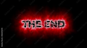 Slowly appearing inscription: THE END of textured red and black ink elements Stock Video