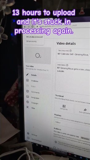 Been stuck at 99% for over an hour. Second try for upload. Second time stuck in processing HD.