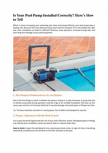 Is Your Pool Pump Installed Correctly? Here’s How to Tell - SlideServe