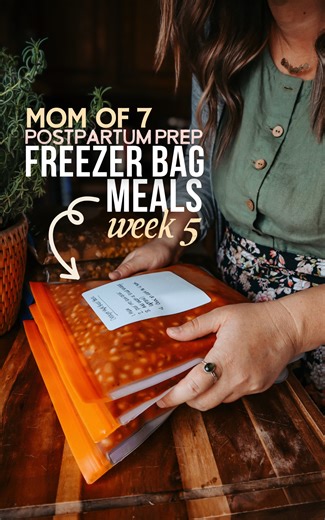 WEEK 5 ✅ The plan ⤵️ 30 different freezer bag meals × 3 batches each = 90 meals stacked in the freezer, ready to bless my future self before baby no.7 arrived 🤱 But little did I know… baby would show up just three days later! And let me tell you — these cozy chilis and stews have been the best postpartum gift to myself. Want all of the recipes I’ve shared so far, so that you can build your freezer stash too? Comment 🫘BEANS🫘and I’ll send you: 👉 this and all 5 of the previous printable recipes