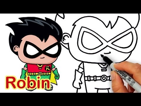 How to Draw Robin from Teen Titans Go Cute and Easy