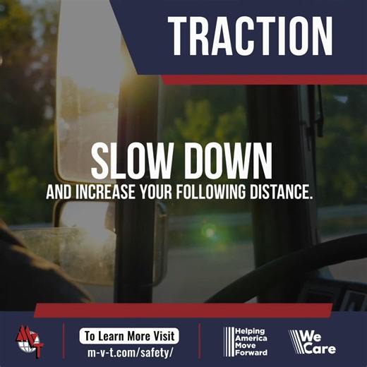 Hey truck drivers, let's talk traction! 🚚 💡 Here are some tips to keep you rolling safely: 1. Slow down and increase your following distance – give those big rigs the space they need to stop. 2. Practice gentle acceleration and braking for better traction on the road. 3. Keep your tires properly inflated and check tread depth regularly, especially in tricky weather conditions. 4. Smooth and steady wins the safety race – maintain a consistent speed and brake gently for better control. Drive saf