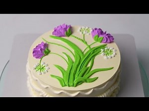 Beautiful Flower Cake Decorating Tutorial | Purple Floral Buttercream Cake Design