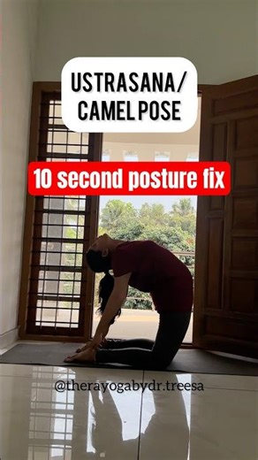 Open your heart, heal your back. ❤️🔥🧘‍♀️#shorts #ustrasana #yogapostures #yogastretch #backpain