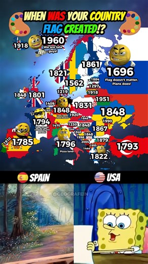 When was your country flag created? #europe #geography #mapping #countries #memes