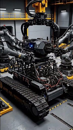 Autonomous Ground Combat Robot Assembly Timelapse – Inside Military Robotics Facility