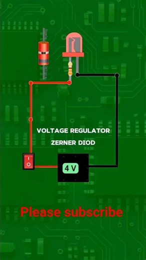 how a zener diod keep voltage constant simple 5.1 kw voltage regulator explained with LED animation