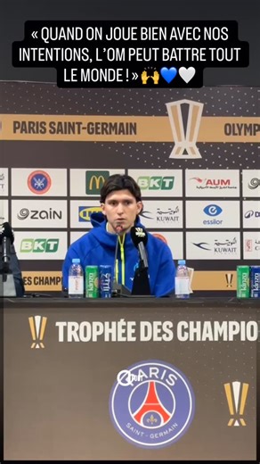 🚨 Leonardo Balerdi 🇦🇷 : « 𝗟𝗔 𝗦𝗔𝗜𝗦𝗢𝗡 𝗡’𝗘𝗦𝗧 𝗣𝗔𝗦 𝗙𝗜𝗡𝗜𝗘, 𝗠𝗔𝗜𝗦 𝗦’𝗜𝗟 𝗬 𝗔 𝗨𝗡 𝗧𝗥𝗢𝗣𝗛𝗘́𝗘 𝗖𝗢𝗡𝗧𝗥𝗘 𝗟𝗘 𝗣𝗦𝗚… 🏆 𝗝’𝗔𝗜𝗠𝗘𝗥𝗔𝗜𝗦 𝗤𝗨𝗘 𝗖̧𝗔 𝗖𝗢𝗠𝗠𝗘𝗡𝗖𝗘 𝗟𝗔̀. 😍💙🤍 Après, il reste toute la saison et on a aussi des choses à faire. C’est le chemin le plus court même si ce n’est pas le chemin le plus facile (vers un titre). Le match aller contre Paris nous donne beaucoup d’envie. On sait que quand on joue bien, avec les bonnes intentions, 𝗢𝗡 𝗣𝗘𝗨