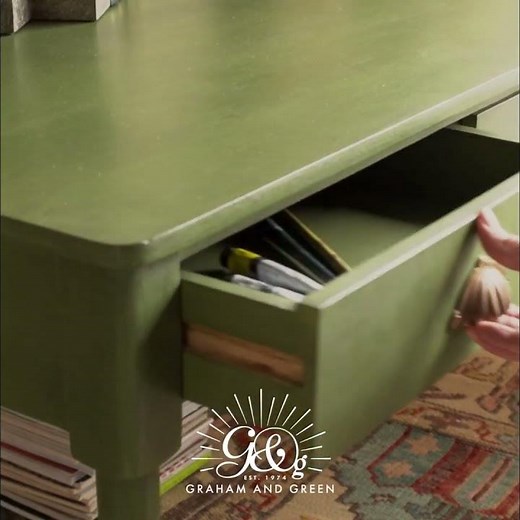 Alice Green Three Drawer Desk