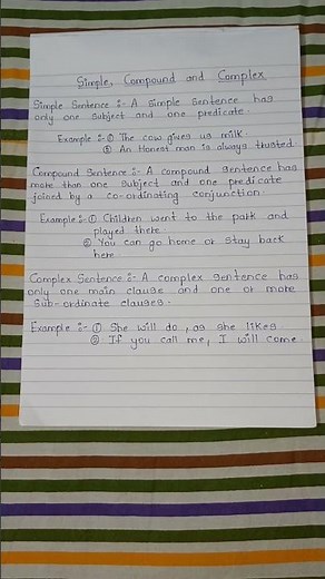 Simple, Compound and Complex Sentence with Examples ( English Grammar)