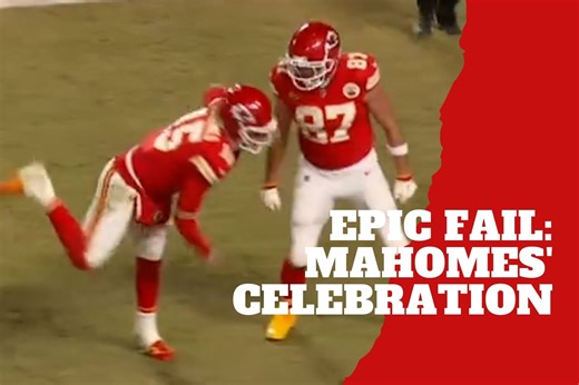 Epic fail! Patrick Mahomes' touchdown celebration goes hilariously wrong
