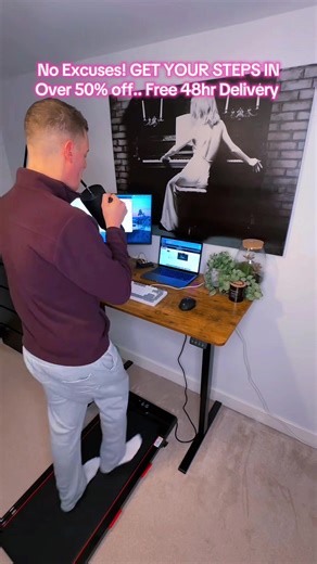 Delivered in 48 hours, over 50% off during the Umay super sale event! Adjustable incline, track calories, distance, speed etc - can be stored away unlike big bulky treadmills! #UmaySuperBrandDay #walkingpad #underdesktreadmill #treadmill #tiktokmademebuylt