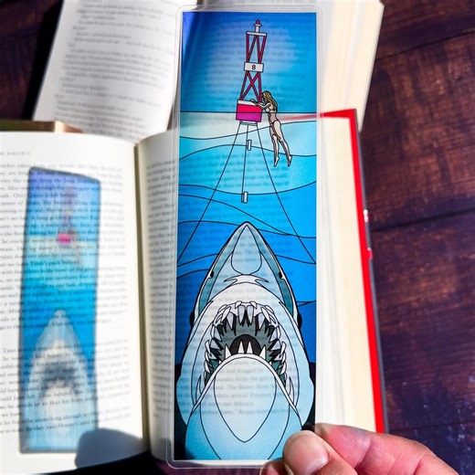 Jaws Stained Glass Bookmarks (shark Transparent Bookmark, Stained Glass Art, Book Lover, Fantasy Book Reader Gift) - Etsy