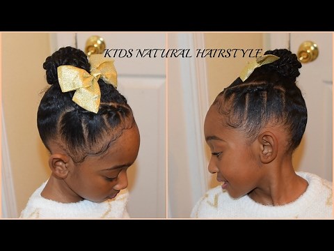 BEGINNER FRIENDLY: Rubberband Braids/Cornrows (Quick Kids Natural Hairstyle) Back to school