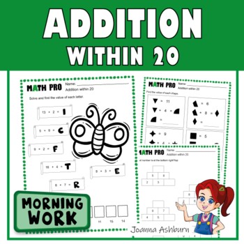 Math Logic Puzzles and Morning Work Activities | 1st Grade Addition within 20
