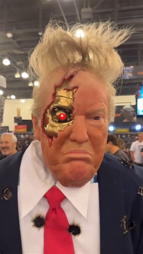Terminator Trump visited the Stan Winston School booth at MONSTERPALOOZA. LEGENDARY ARTIST Landon Meier aka. Hyperflesh makes another debut with his spot on likeness of the #presidents. #mask #trump #biden #stanwinstonschool | Stan Winston School of Character Arts