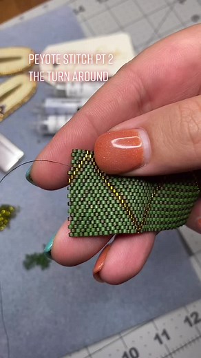 Let’s do that odd count peyote stitch turn and boogie. #peyotestitch #nativetiktok #tutorials #beadwork #beadit #miyuki #delica #smallbusinessowner