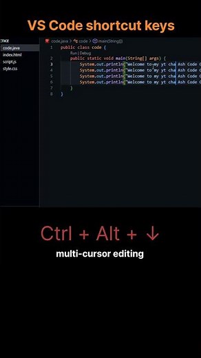 VS Code Shortcut Keys You Must Know ⚡ | Save Hours of Coding #shorts