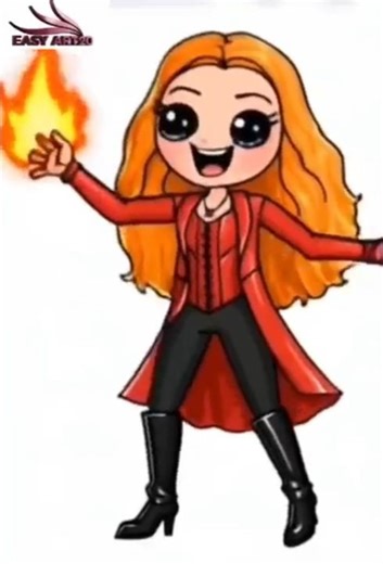 Easy Scarlet witch/ Elizabeth Olsen drawing #drawing #youtubeshorts #shorts #ytshorts