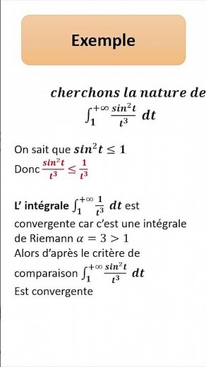 Intégrales impropres : critère de comparaison