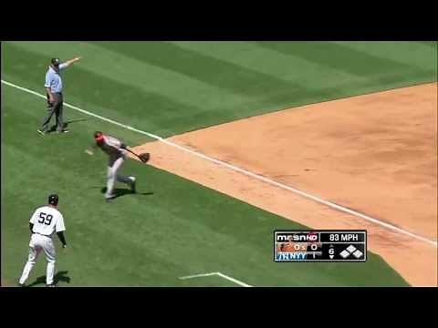 Machado makes an UNBELIEVABLE throw from foul territory