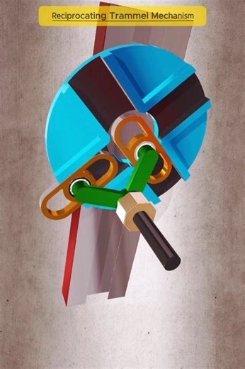 Reciprocating Trammel Mechanism | Elliptical Motion Drive ⚙️ #shorts