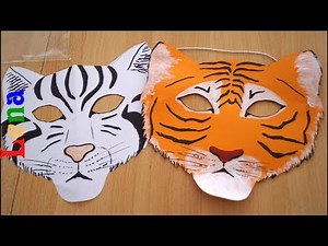 Tiger Maske basteln mit Lena 🐯Tiger zeichnen 🐅 Paper Tiger Face Mask DIY 🐯 маска тигра из бумаги