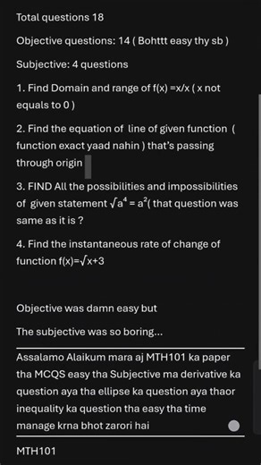 Mth101 Midterm 2025 || Student's Reviews || Mth101 Midterm Current Papers 2025