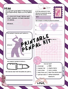 Printable Pen Pal Kit | Printable Taylor-inspired Stationery for Friendship, Letters & Journaling - the Eras of Us - Etsy