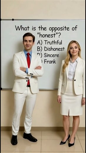 English Vocabulary Quiz – Opposite of “Honest”? #englishquiz #learnenglish #shorts