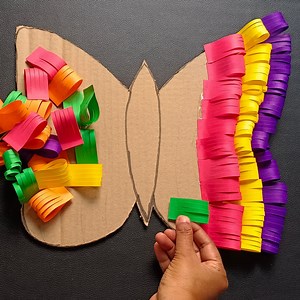 602K views · 1.6K reactions | beautiful paper butterfly making craft with colorful paper & cardboard sheet / quick & easy colorful paper craft #Colorful #papercraft #handmade #diy #walldecor #homedecoration | Creative ViNii | Facebook