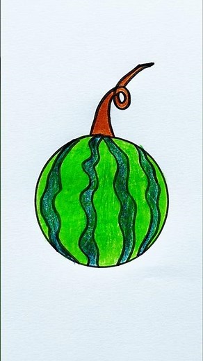 How to Draw a Watermelon Step by Step | Watermelon Drawing for Kids | #shorts #drawing #watermelon