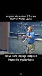 Follow @physics_unplugged | video description 👇 Professor Walter Lewin’s explanation of angular momentum and torque often highlights their deep connection through Newton’s laws of motion. He explains that angular momentum, the rotational equivalent of linear momentum, depends on the moment of inertia and angular velocity of an object. Torque, on the other hand, is the rotational equivalent of force and causes a change in angular momentum. Using practical demonstrations, Lewin shows how torque a