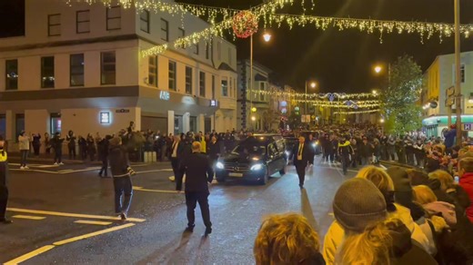 696K views · 23K reactions | Shane MacGowan’s music rings through the streets of Nenagh as his funeral procession passes through the town | Tipp FM | Facebook