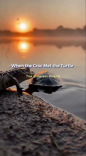 When the Croc Met the Turtle!🐢 #wildlifeanimals #crocodile #tutorials