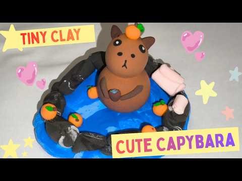 How I Made a Cute Capybara from Air Dry Clay 🧡| ASMR Sculpting | Step‑by‑Step