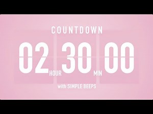 2 Hour 30 Minute Countdown Timer 🌸 Flip Clock with Simple Beeps 🔔