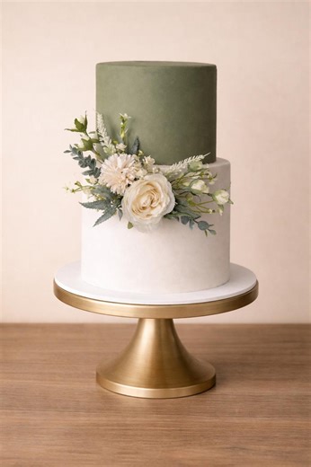 Sage Green Cream Rose Cake Flowers: Artificial Silk Wedding Cake Garland. Cake Topper. Gypsophila Eucalyptus - Etsy UK