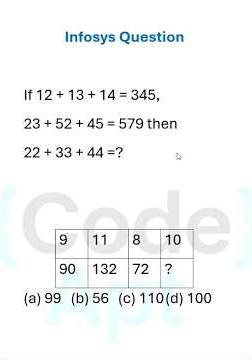 Infosys - Numerical Puzzles
