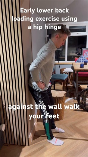Early lower back (lumbar extensors) loading exercise using a hip hinge pattern